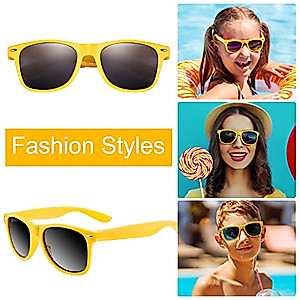 TUPARKA 12 Pack Sunglasses in Bulk School Party Goody Bag Fillers for Birthday Party Beach Pool Party, Yellow