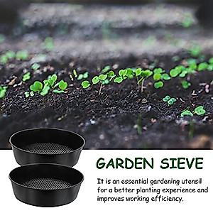 generic 5pcs Garden Sieve Mesh Sifting Pan Portable Soil Sifter Plastic Soil Sieve Set Gardening Tools