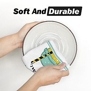 Artoid Mode It's Summer Time Lemons Kitchen Dish Towels, 18 x 26 Inch Seasonal Summer Fruit Ultra Absorbent Drying Cloth Tea Towels for Cooking Baking Set of 4