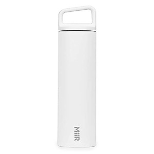 MIIR, Wide Mouth Water Bottle, Vacuum Insulated Leakproof, Stainless Steel Construction, White, 16 oz