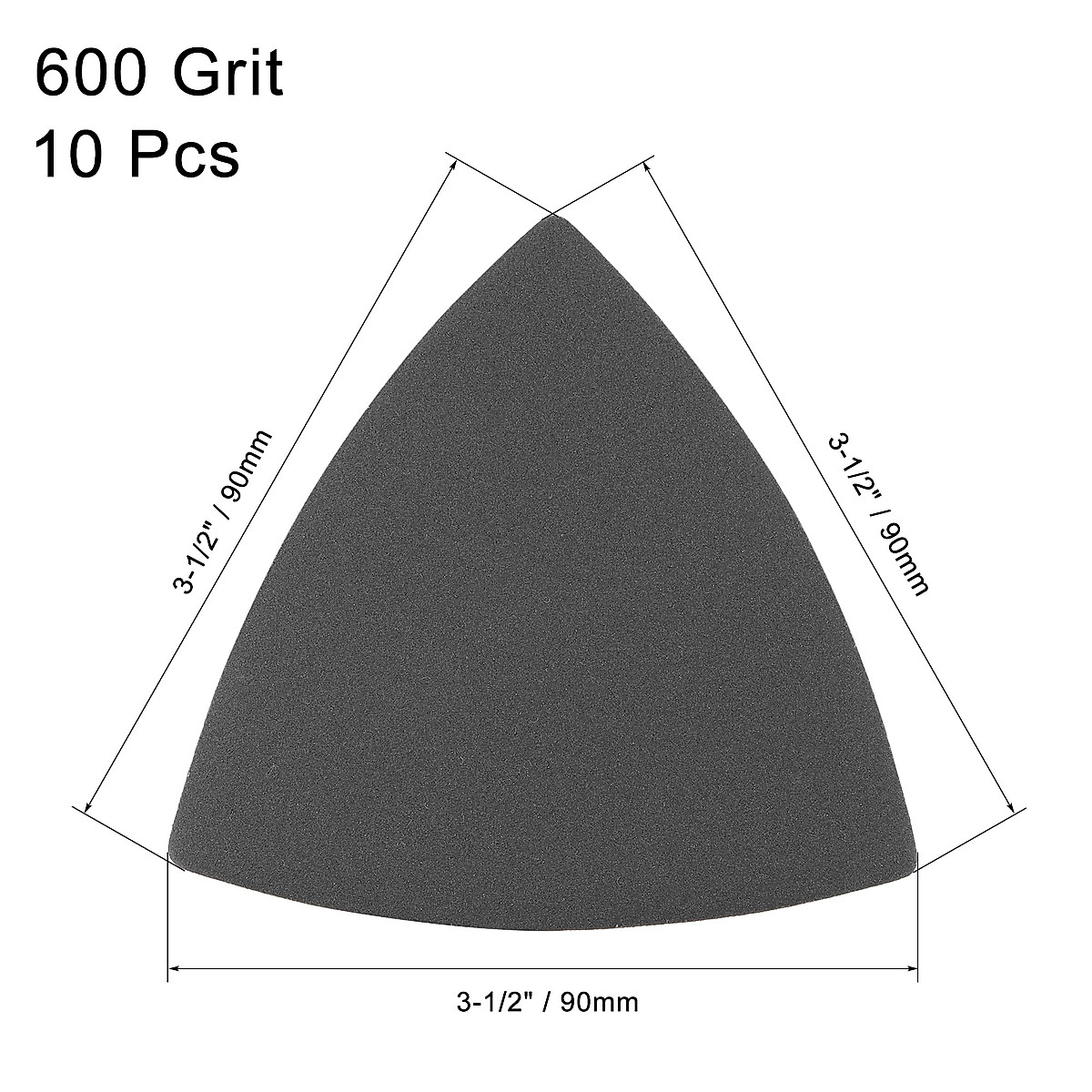 uxcell Triangular Sandpaper Hook and Loop Triangle Sanding Pad Fit 3-1/2" Oscillating Multi-Tool Silicon Carbide for Wet/Dry Use 600 Grit 10pcs