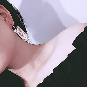 YOOE Cute 100 Dollar Bill Money Currency Dangle Earrings.Punk hiphop Paper Cash Drop Earrings.Antique Silver Gold For Women Jewelry (Silver 2)