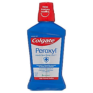 Colgate Peroxyl Mouth Sore Rinse, Mild Mint - 16.9 Fluid Ounce