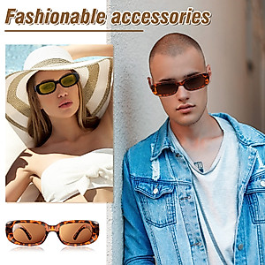 36 Pcs Womens Rectangle Sunglasses Retro Trendy Glasses Vintage Sunglasses Driving Sunglass 90s Eyewear for Girl Men (Multi Colors)