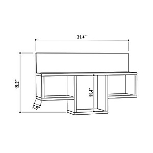 Ada Home Decor Warrington Modern Burgundy Wall Shelf 19.29'' H x 31.5'' W x 7.87'' D / Wall Storage / Shelving Unit