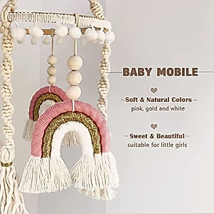 Baby Crib Mobile Macrame Rainbow Baby Mobile, Baby Crib Mobile for Girls, Neutral Nursery Mobile, Ceiling Mobile. Handmade Boho Rainbow Mobile Hanging, Nursery Decor, Baby Shower