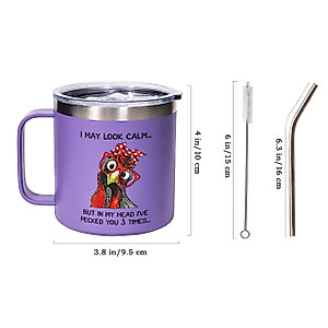 Funny Gifts For Men Women - Birthday,14 Oz Stainless Steel Coffee Mug,For Friends,Dad, Mom, Co-Worker, Teacher Gift -Fun Gift For Father's Day, Mother's Day, Valentine's Day and Christmas (Purple)