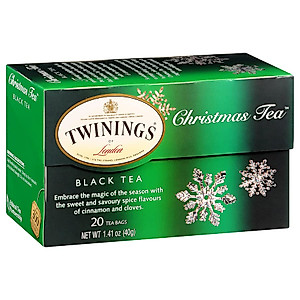 Twinings Christmas Tea - Black Tea Blended with Spicy and Aromatic Clove and Cinnamon, Tea Bags Individually Wrapped, 20 Count Ea (Pack of 4)
