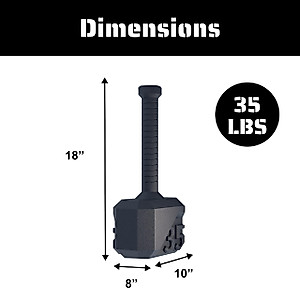 Tribe WOD Hammer Kettlebell 35LB | Thor Hammer 16kg for Cardio Training | Hand weights & workout Home Gym Equipment sets for Women & Men (15-70lb) | Stormbreaker Shake weight