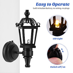 TOYANDONA 2pcs Dollhouse LED Wall Sconces 1: 12 Scale Wall Lamp Simulation Miniature Furnitures for DIY Dollhouse Living Room Mini Toy Wall Lamp Models Black