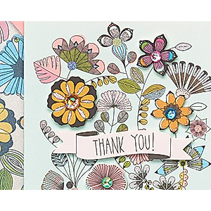 Papyrus Thank You Cards with Envelopes, Flowers & Bike with Glitter (8-Count)