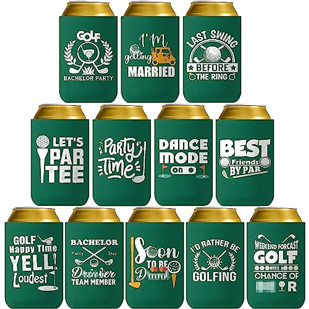Pop Nordic Golf Can Cooler, Golf Bachelor Party Can Sleeves for Women Men, Neoprene Insulator Beer Cozy Bulk for Wedding Bridal Shower Bachelorette Party Favor