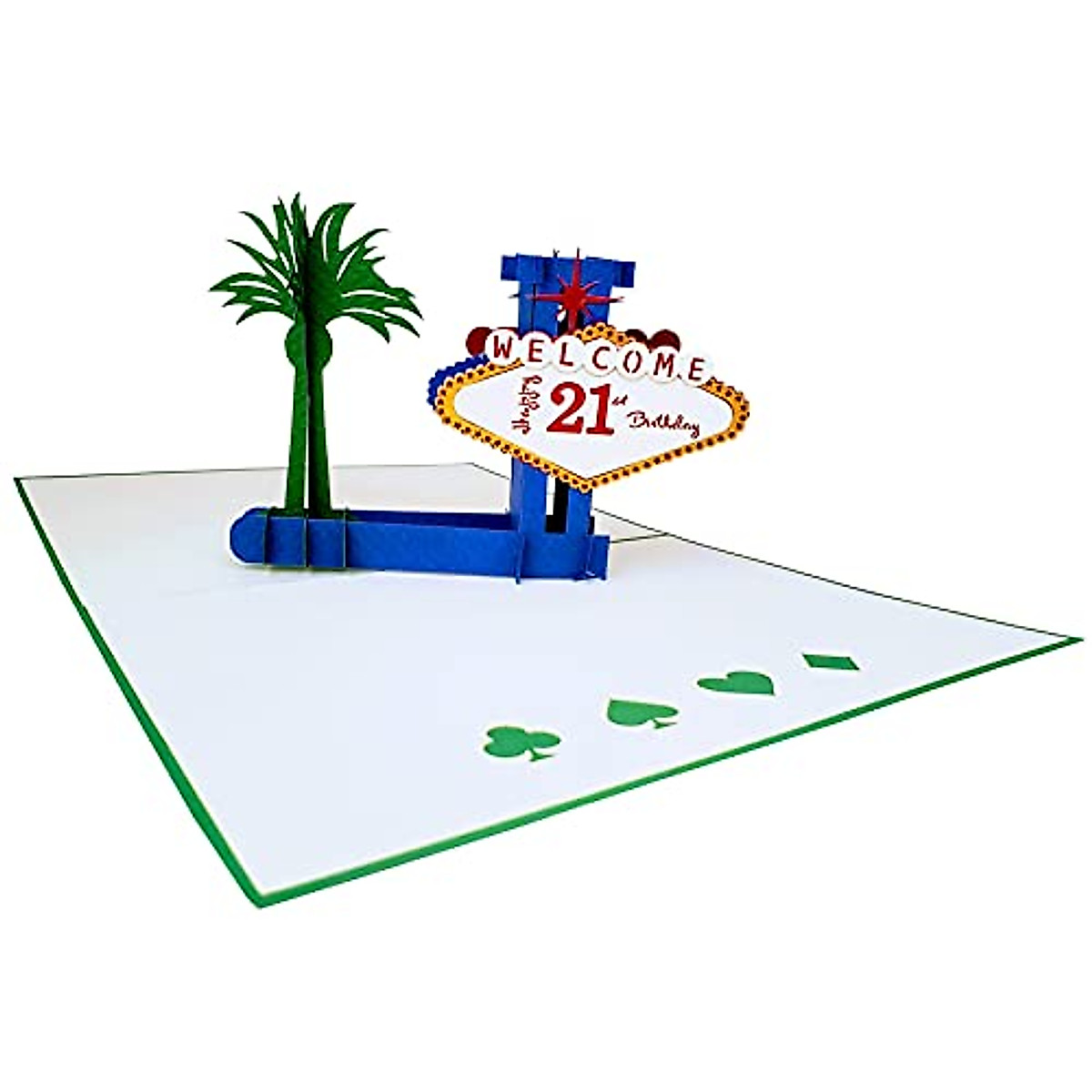 iGifts And Cards Happy 21st Birthday Las Vegas Style 3D Pop Up Greeting Card - Cute 21st Birthay Card, 21 Year Old Birthday Card, 21st Birthday At Sin City, Celebration, Congratulations, Special Days
