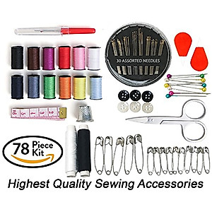 Craftlab Best Mini Sewing Kit with Sewing Survival Ebook, 78 Emergency Accessories For Home, Travel, Emergency
