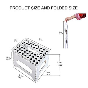 Fisiei Step Stool,13inch Step stools for Adults,Folding Step Stool,Folding Stool,Foldable Stool,Small Step Stool for Kitchen,Bathroom,Living Room,Bedroom, Office, etc.(White, 13inch)