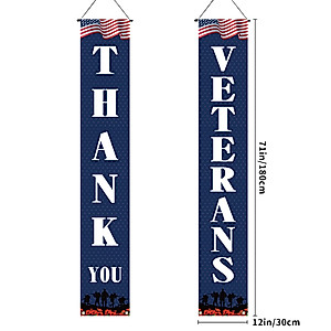 Memorial Day Decorations Thank You Veterans Porch Banner 4th of July Memorial Day Independence Day Patriotic Decorations and Supplies for Home Party