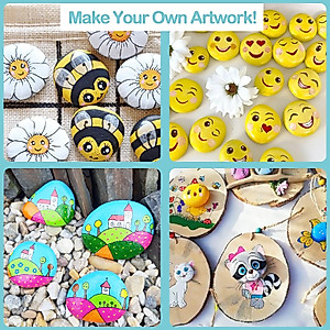 Simetufy 25 Pcs River Rocks for Painting, 2"-3" Painting Rocks, Flat & Smooth Rocks to Paint, Hand Picked Natural Stones for Painting, Cheap Crafts Rocks for Kids & Adults