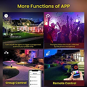 YARBO 12W Smart Low Voltage Landscape Lights(Base Kit)with 120W Transformer, APP Control Landscape Lighting,Color Changing RGBW Spot Lights Outdoor (ETL Listed), Work with Alexa (Required SML Gateway)