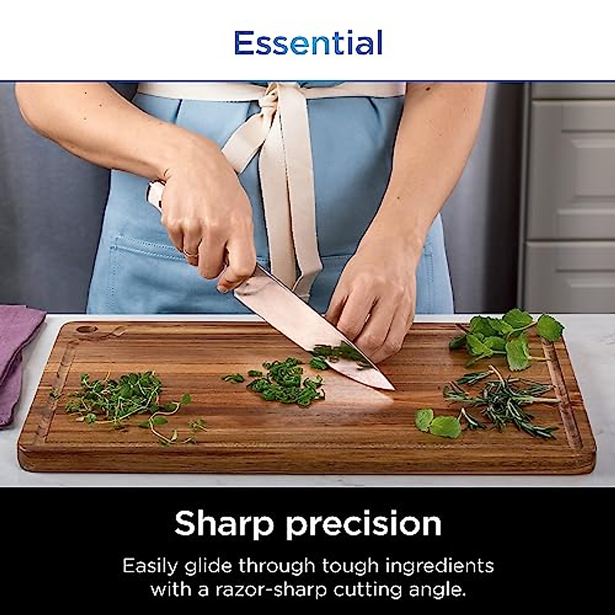 Ninja K12007WHBN NeverDull 7-Piece Prep Knife System, Essential, High Carbon Stainless Steel, Built-in Sharpener, White