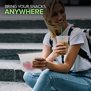 Reusable Ziploc Bags Silicone Food Storage Lunch Sandwich Snack Freezer Set 4 Leak Proof Exultimate