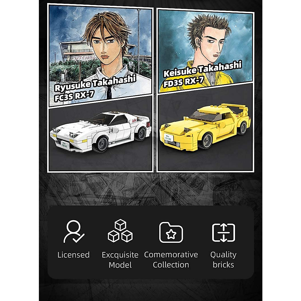 dOMOb Takumi Fujiwara's Tofu Shop - Initial-D 25-th Anniversary – CADA Bricks Toys for 8+ Age Kids & Adults - Licensed Build Model - 1908 Pieces or Blocks – for Boys, Hobbyist, Collector