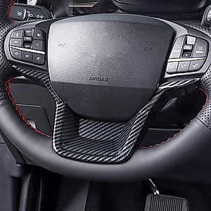 ruihe 2pc Carbon Fiber Folor Steering Wheel Cover Trim Fit for Ford Explorer 2020 2021 2022 2023 2024