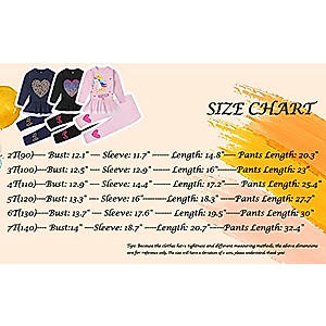 RETSUGO Toddler Baby Girls Leopard Heart Fall Winter Clothes Set Kids Valentine's Day School Girl Outfit Cute Pullover Shirt and Pants Set (6659-6T)