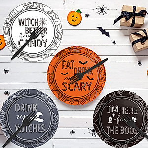 Halloween Party Paper Plates Supplies 7" Disposable Witch Party Dessert Plates Tableware Set Decorations for Birthday Funny Halloween Spooky Party Get-Together