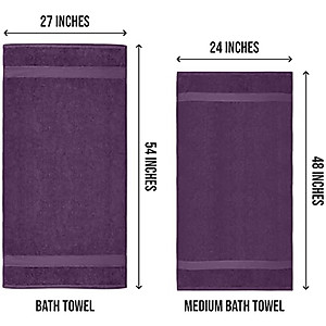 Utopia Towels [6 Pack Bath Towel Set, 100% Ring Spun Cotton (24 x 48 Inches) Medium Lightweight and Highly Absorbent Quick Drying Towels, Premium Towels for Hotel, Spa and Bathroom (Plum)