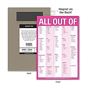 Knock Knock All Out Of Pad Grocery List Note Pad, 6 x 9-inches (Pink)