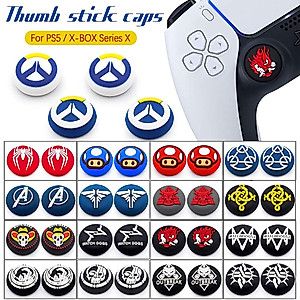 2 x Silicone Analog Joystick Thumbstcks Thumb Stick Grips Caps Cover for PS5 PS4 PS4 Pro Slim PS3 Xbox One Xbox 360 Xbox One X Elite Slim PS2 Switch Pro Controller Color A