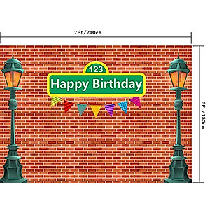 DePhoto Brick Wall Backdrop 1st Girl or Boy Birthday Party Baby Shower Photography Seamless Vinyl Photo Background Studio Prop PGT529A 7x5ft