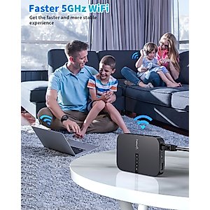 NewQ Filehub AC750 Travel Router: Portable Hard Drive SD Card Reader & Mini WiFi Range Extender for Travel | Wireless Access External Harddrive & USB Storage Device to Backup Photo & Files from iPhone