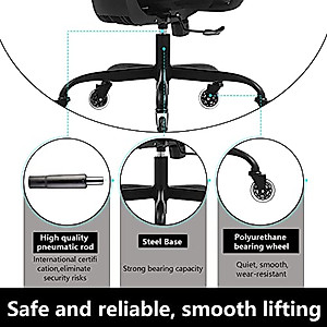 Office Chair, KERDOM Ergonomic Desk Chair, Comfy Breathable Mesh Task Chair with Headrest High Back, Home Computer Chair 3D Adjustable Armrests, Executive Swivel Chair with Roller Blade Wheels (Black)