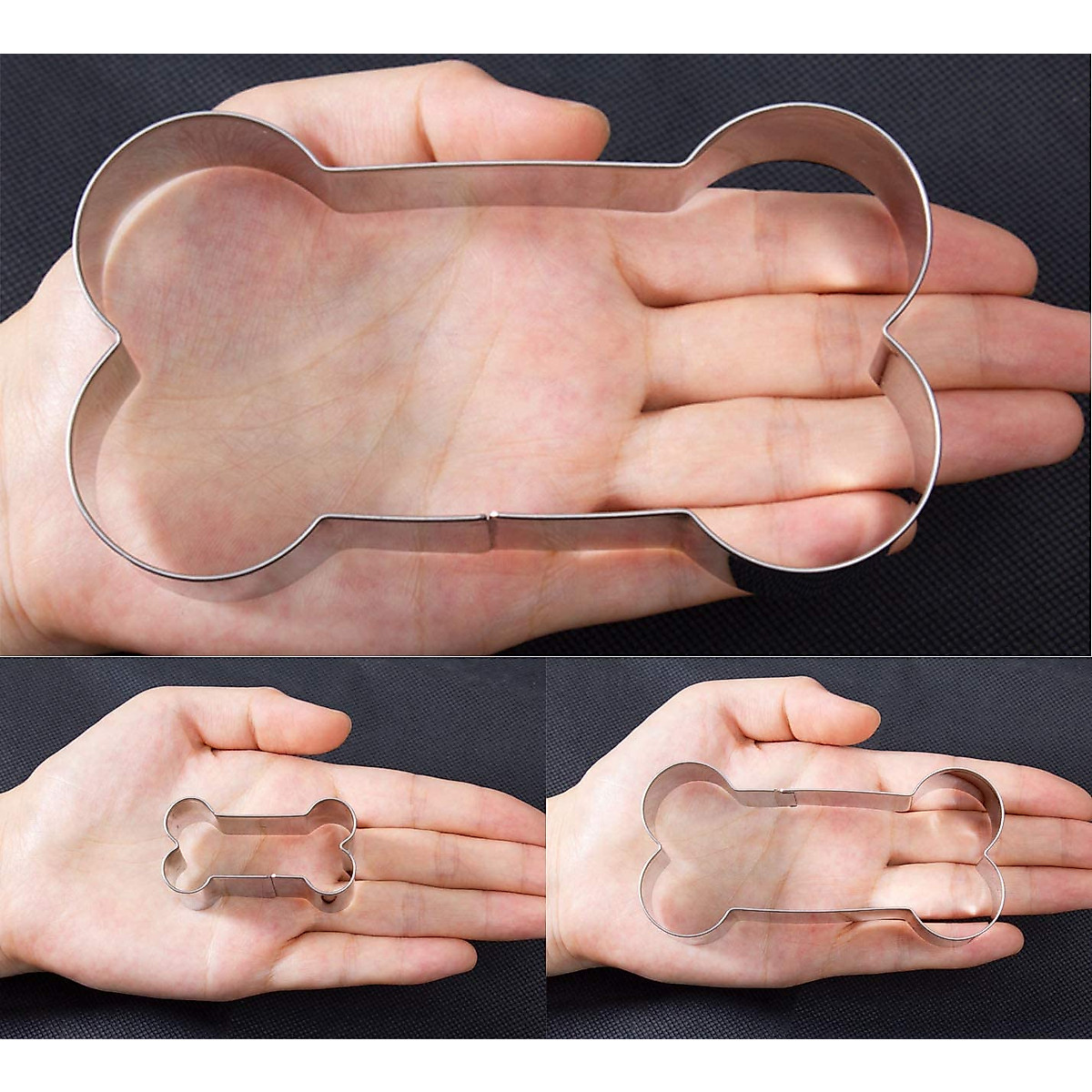 Dog Bone/Dog Biscuit Cookie Cutters for Homemade Treats, 6 PCS set Boxed package. 5." 4" 3.5" 2", 4.8" 3" stainless steel