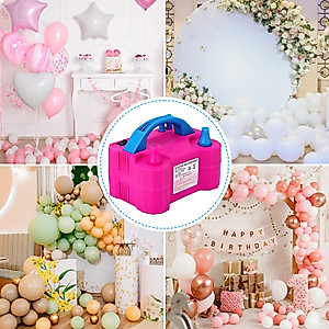 RUBFAC Balloon Pump Electric, Portable Balloon Blower Machine 110-120V 600W Air Balloon Inflator with Balloon Accessories for Balloons Decoration Birthday Parties Baby Showers Weddings (Red)