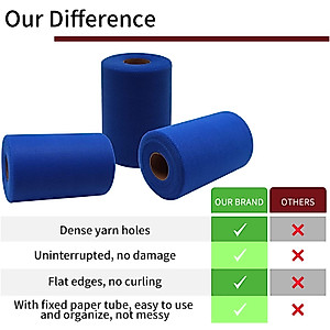 Tulle Fabric Rolls, 6 Inch by 100 Yards(300 feet), Fabric Spool Tulle Ribbon for DIY Tutu Bow Baby Shower Birthday Party Wedding Decorations Christmas Craft Supplies