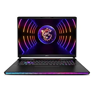 MSI Raider GE78 HX 17.3" QHD+ 240Hz Gaming Laptop: Intel Core i9-13980HX, RTX 4080, 64GB DDR5, 2TB NVMe SSD, Thunderbolt 4, USB-Type C, Cooler Boost 5, Win 11 Pro: Dark Grey 13VH-080US