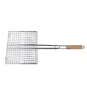 RvSky Garden kit BBQ Grill Basket Stainless Steel Rustproof Multipurpose Fish Grill Basket for Outdoor