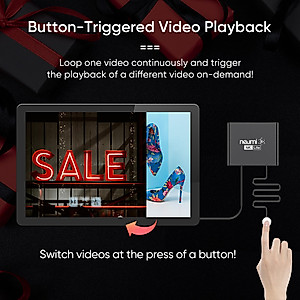 NEUMI Atom 4K Lite Ultra-HD Digital Media Player with Motion Sensor and Push Button Trigger Bundle, Plays 4K/UHD Videos from USB Drives and SD Cards, HEVC/H.265, HDMI, Automatic Playback and Looping