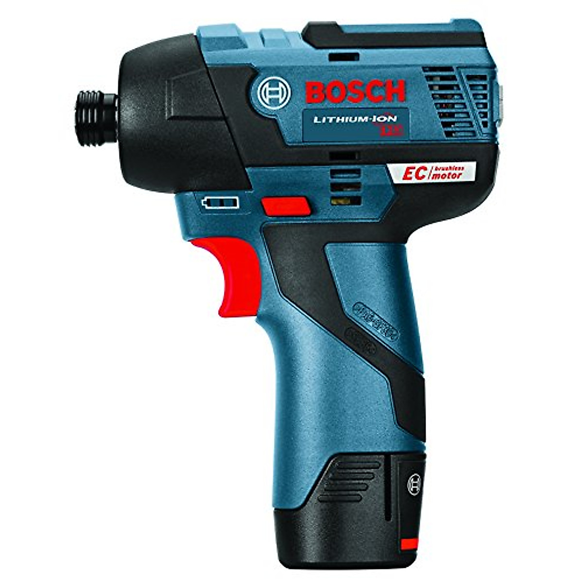 BOSCH 12-Volt Max EC Brushless Impact Driver Kit 2 battery kit PS42-02 12.70 Inch x 9.50 Inch x 4.10 Inch