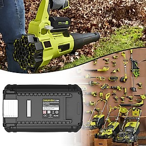 CHAUNVEN OP4060 6.0Ah 40V Battery Replacement for Ryobi 40 Volt Battery Lawn Mower 40V OP4040 OP4060 OP4050 Lithium ion Battery