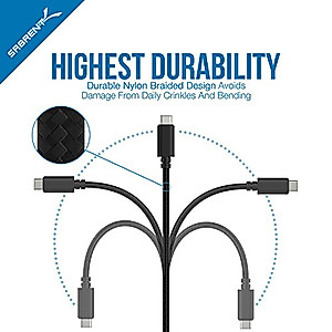 SABRENT [6 Pack 22AWG Premium 3ft USB C to USB A 2.0 Sync and Charge Cables [Black] (CB-C6X3)