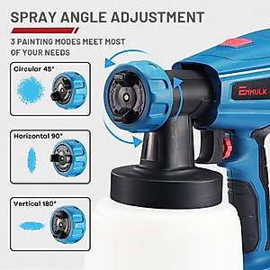 Enhulk Paint Sprayer, 700W HVLP Electric Paint Sprayer, Paint Gun with 1000ml Container, 5 Copper Nozzle, 3 Patterns, One-Button Disassembly, Spray Paint Gun for Home, Outdoors, Wall, Furniture, Fence