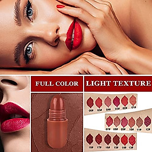 Fusang 18Pcs Mini Capsule Pills Lipstick Matte Lipstick Makeup Sets for Women Highly Pigmented Long Lasting Waterproof Mini Red Matte Pill Lipstick Cute Lip Stick Stain Set for Women