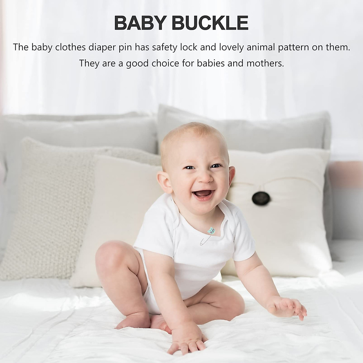 Toddmomy 20pcs Safety Brooch Pin Heavy Duty Blanket Pins Animal Badge Pin for Diaper Laundry Safety Pin