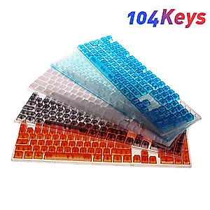 MOHALIKO 104 PBT Keycaps Set, Universal Stylish Clear Mechanical Keyboard Key Caps Replacement for Mechanical Gaming Keyboard Clear