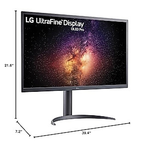 LG 32EP950-B 32” Ultrafine UHD (3840 x 2160) OLED Pro Display with Adobe RBG 99% / DCI-P3 99%, VESA Display HDR 400 True Black, 1M:1 Contrast Ratio and Tilt/Height/Pivot Adjustable Stand - Black