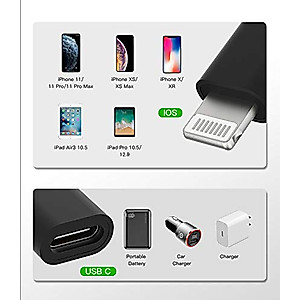 3Pack,USB-C Female to Lightning Male Adapter,Lightning to USB C Adapter,Type C Cable Charger Adaptor for Apple iPhone 12 11 Mini PRO MAX XS XR X SE2 7 8Plus Ipad AIR Airpods USBC Charging Converter