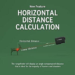 Gogogo Sport Vpro Green Hunting Rangefinder -1200 Yards Laser Range Finder for Hunting and Golf with Speed, Slope, Scan and Normal Measurements - Rechargeable - with USB Cable (1200 Yard)